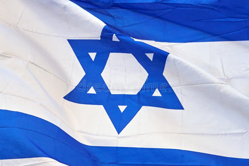 Israeli Flag Waving in the Wind Close Up Stock Photo - Image of state ...