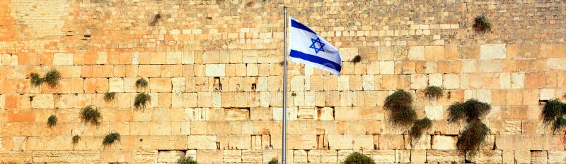 Israeli Flag at the Western Wall Stock Photo - Image of david, magen ...