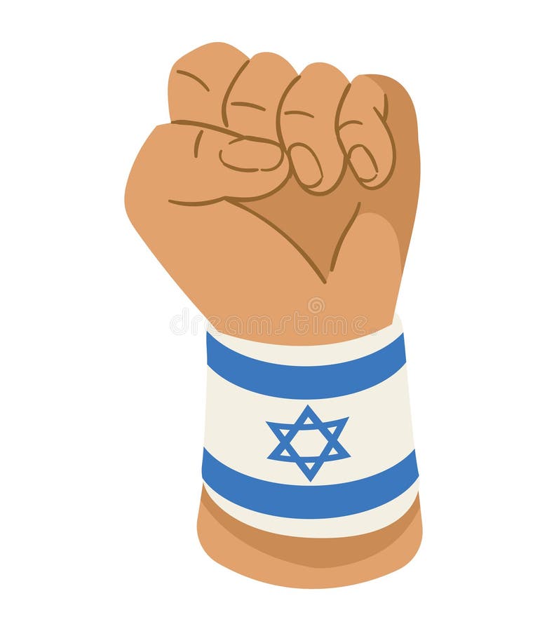 Israeli hand with flag stock vector. Illustration of dont - 293152565