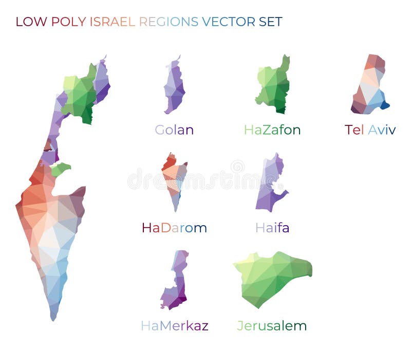 Israeli low poly regions. stock vector. Illustration of journey - 187061980 Israeli low poly regions. stock vector. Illustration of journey - 187061980