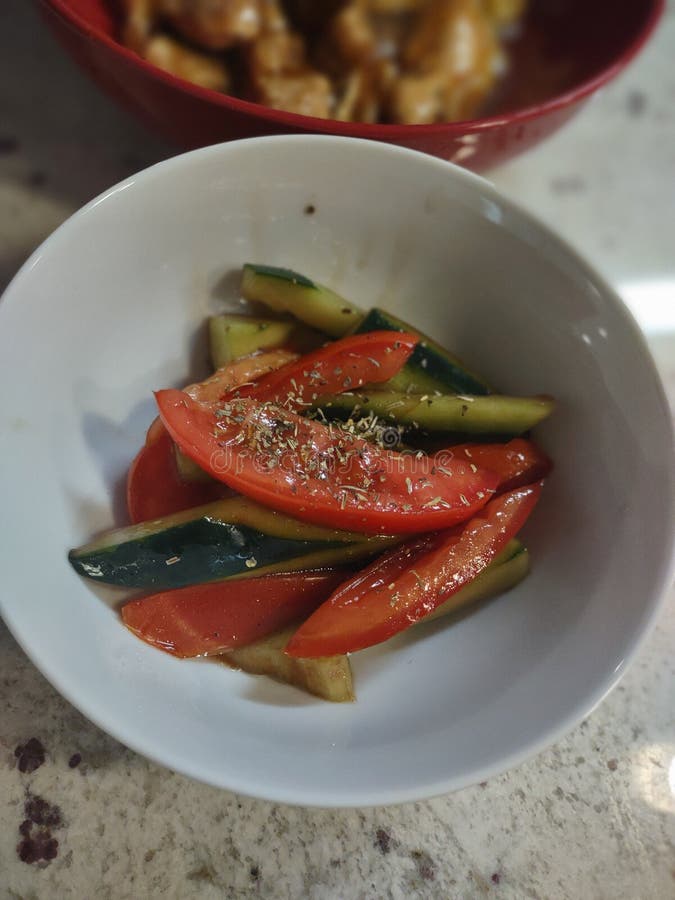Israeli Salad in a bowl stock image. Image of bowl, salad - 218661495