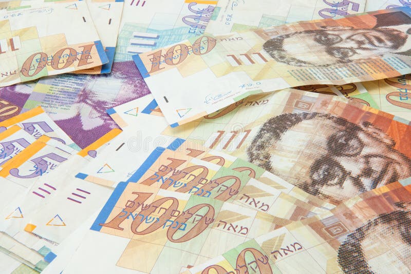 Various Israeli Shekel Notes with the New Fifty Note Stock Image ...