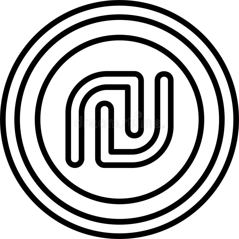 Israeli Shekel Symbol Outline Vector Icon Stock Vector - Illustration ...