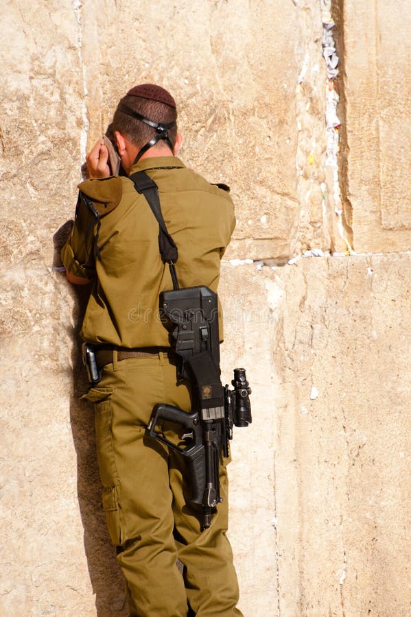 Israeli Soldier at Western Wall Editorial Stock Photo - Image of sacred ...
