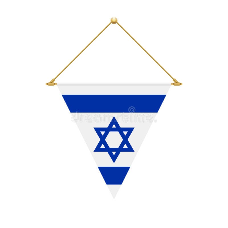 Israeli Triangle Flag Hanging, Illustration Stock Vector - Illustration ...