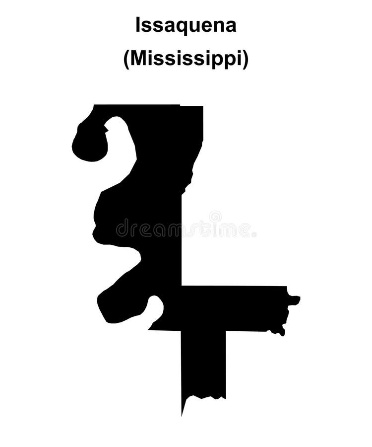 Issaquena outline map stock illustration. Illustration of blank - 361720037