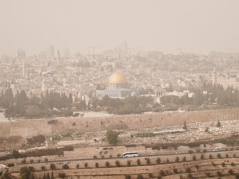 Issue of Air Pollution in Jerusalem, ISRAEL Stock Image - Image of wall ...
