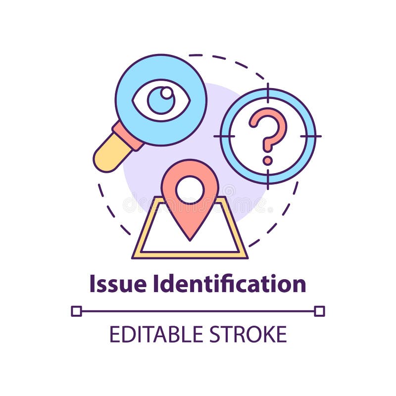 Issue Identification Concept Icon Stock Vector - Illustration of line ...