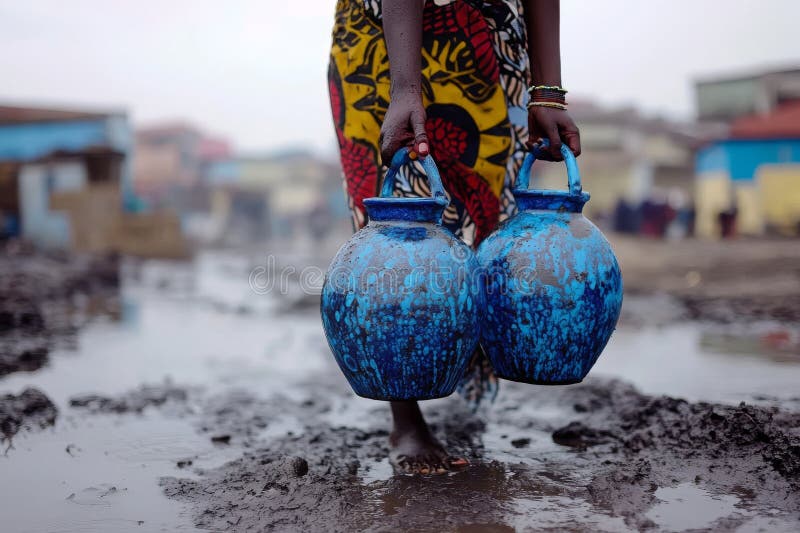 The Issue of Insufficient Water in Developing Countries. Stock Photo ...