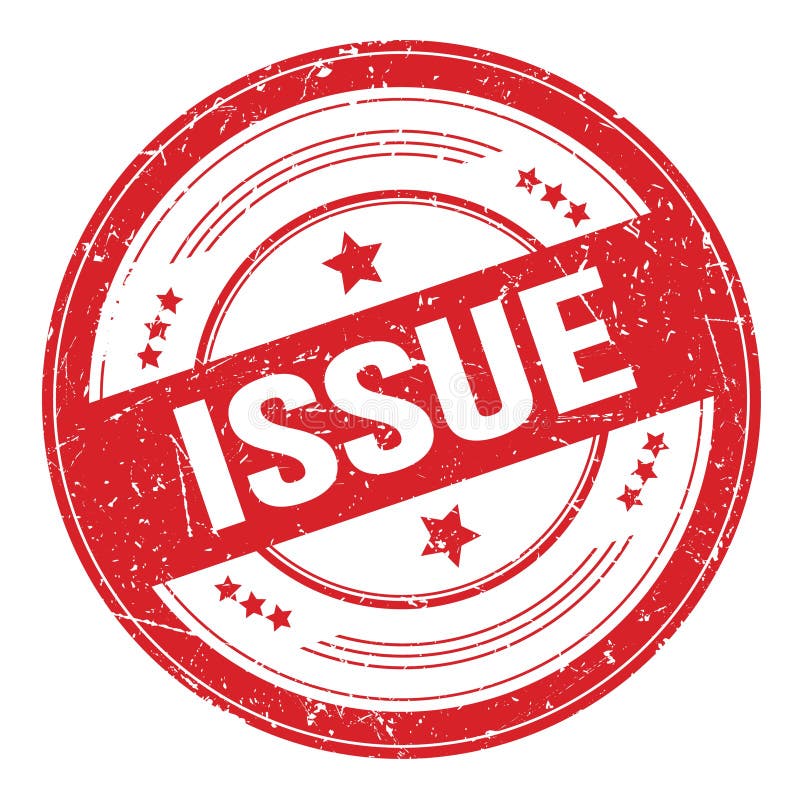 ISSUE Text on Red Round Grungy Stamp Stock Illustration - Illustration ...