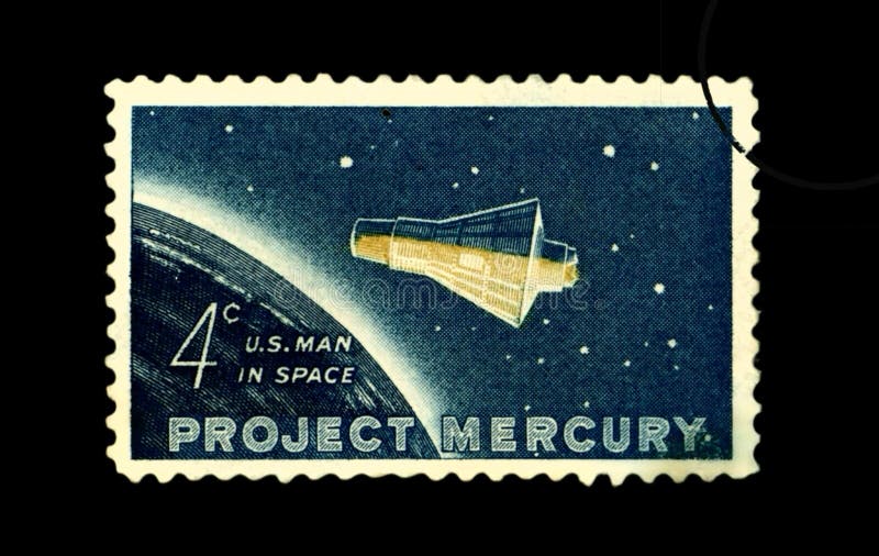 Project Mercury 4-cent US Postage Stamp Editorial Stock Photo - Image ...