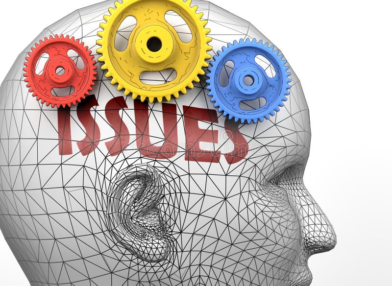 Issues and Human Mind - Pictured As Word Issues Inside a Head To ...