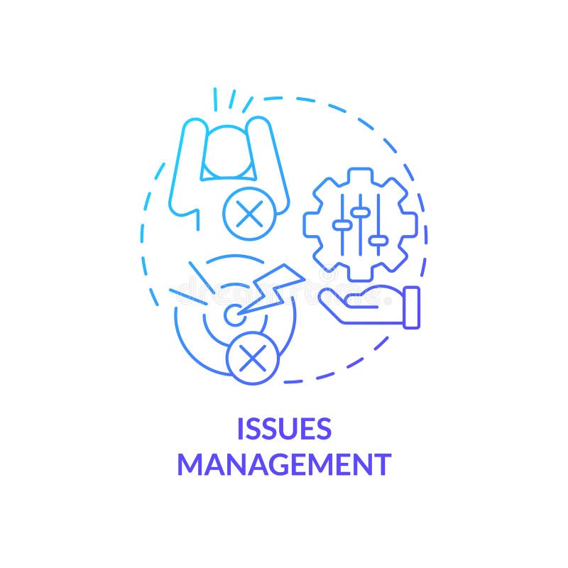 Issues Management Blue Gradient Concept Icon Stock Vector ...