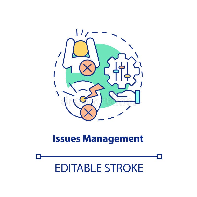 Issues Management Concept Icon Stock Vector - Illustration of editable ...