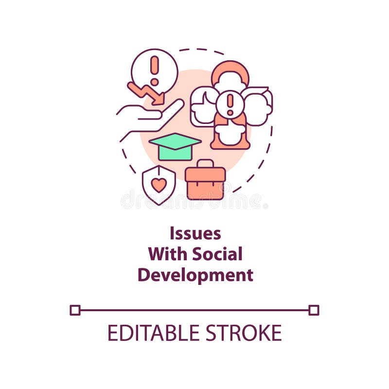 Issues with Social Development Red Concept Icon Stock Vector ...