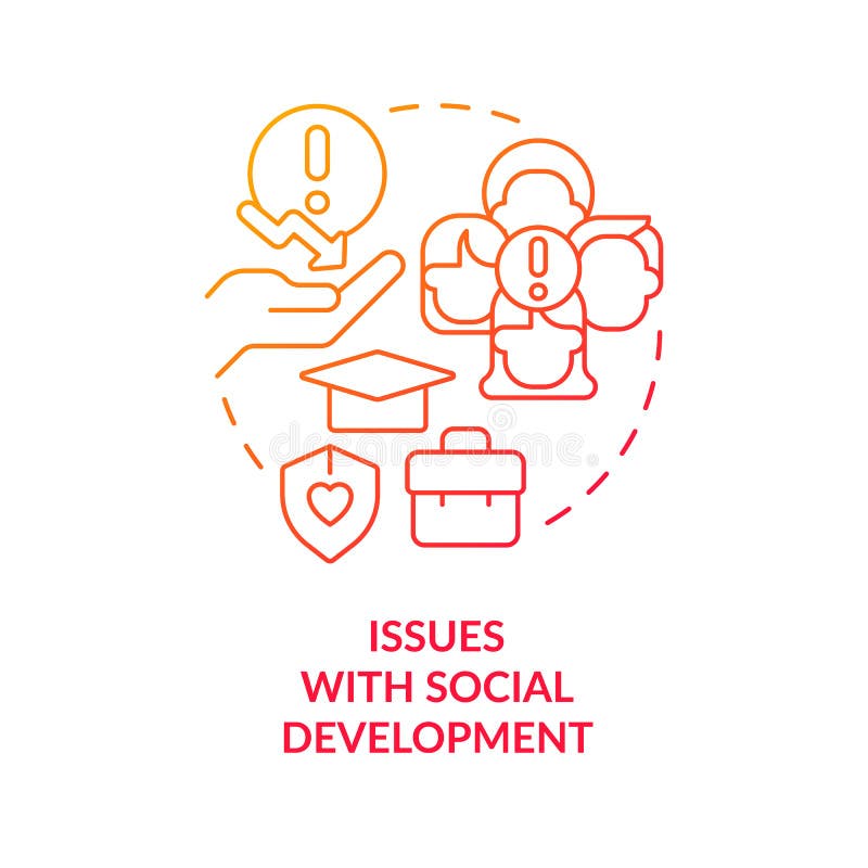 Issues with Social Development Red Concept Icon Stock Vector ...