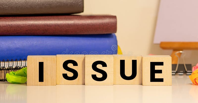 ISSUES Word Made with Wood Building Blocks Stock Photo - Image of media ...