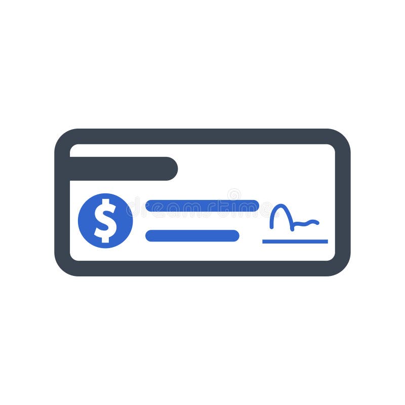 Issuing a Cheque icon stock vector. Illustration of simple - 175002625