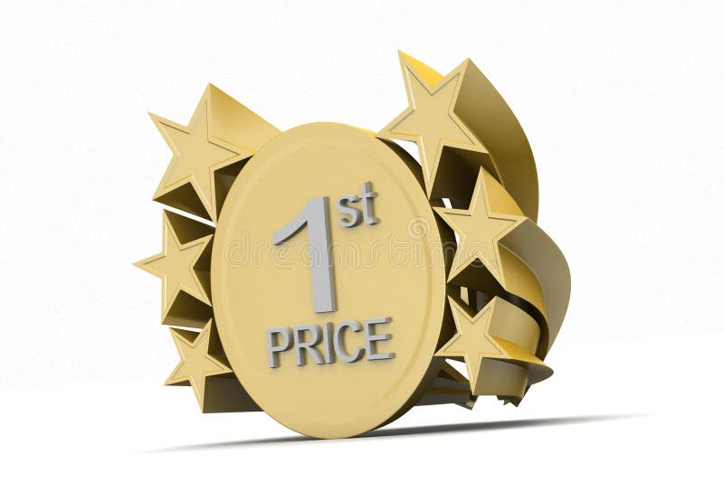 Ist prize, golden medel stock illustration. Illustration of place ...