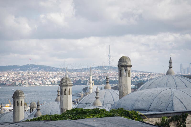 Istambul Panoramic View from Mosque Stock Photo - Image of galata, asia ...