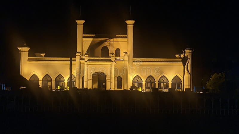 Istana Siak at night stock image. Image of light, darkness - 261174335