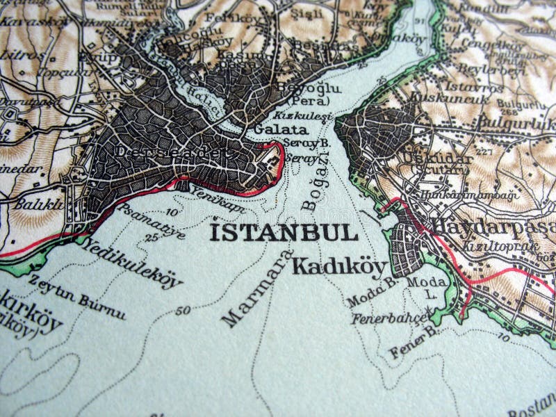Istanbul old map stock photo. Image of maps, paper, travel - 16789230