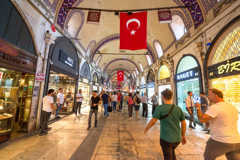 People in Grand Bazaar in Istanbul, the Largest Bazaar in Turkey ...