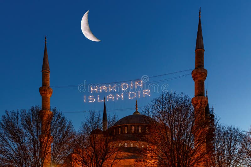 Istanbul Blue Mosque in the Evening. Stock Photo - Image of religion ...