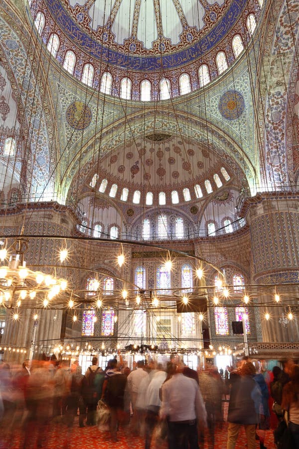 Inside the Blue Mosque in Istanbul Stock Photo - Image of historic ...
