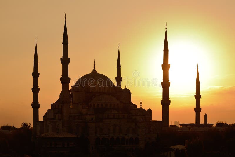 Istanbul. Blue Mosque at Sunset Stock Image - Image of temple, istanbul ...