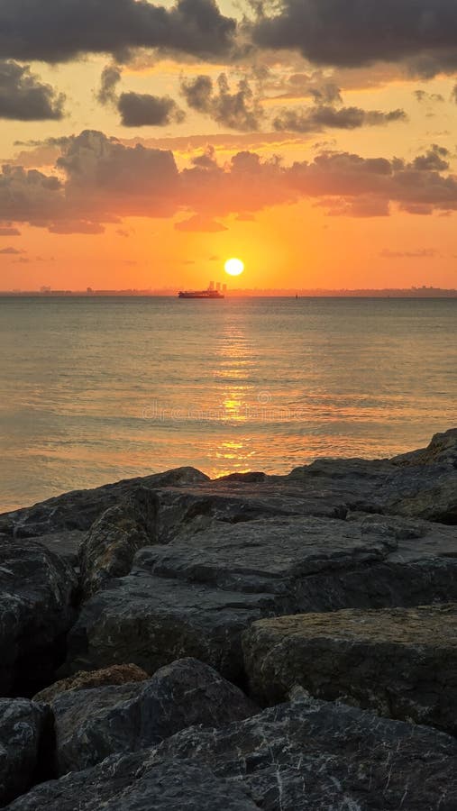 Istanbul Bostanci Beach Sunset, Turkey Stock Photo - Image of morning ...