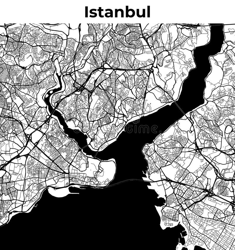 Istanbul City Map, Cartography Map, Street Layout Map Stock Vector ...