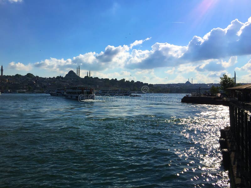 Istanbul city silhouette stock image. Image of ottoman - 180498061