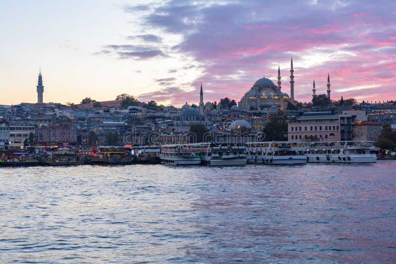 Istanbul City Skyline and Port of Istanbul in Turkey Stock Image ...