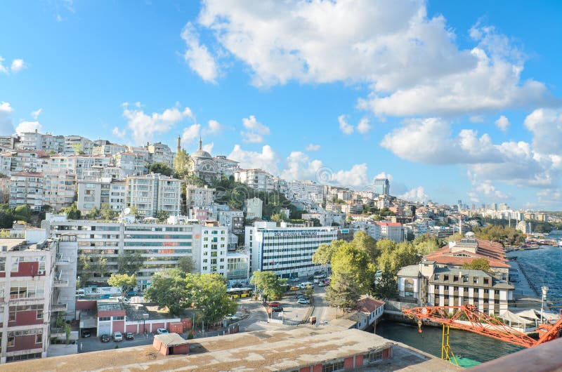 Istanbul Cityscape View from Harbor Editorial Stock Photo - Image of ...
