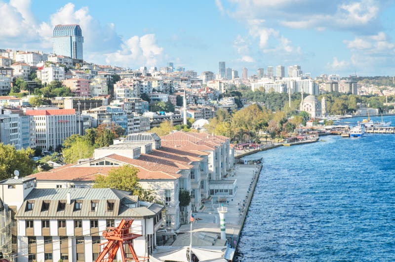 Istanbul Cityscape View from Harbor Stock Photo - Image of oriental ...