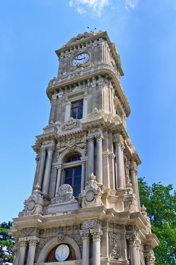 Istanbul Clock Tower Near Dolmabahce Palace Stock Photo - Image of ...