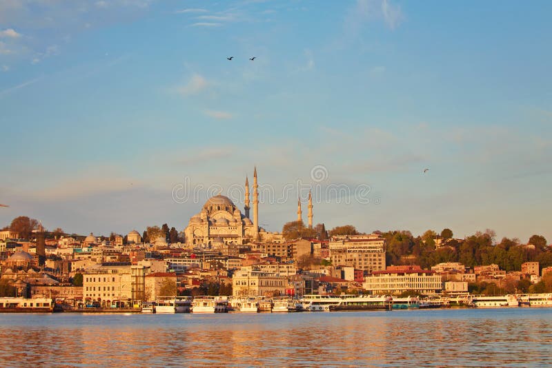 Istanbul at a Dramatic Sunset Stock Photo - Image of skyline, tourism ...