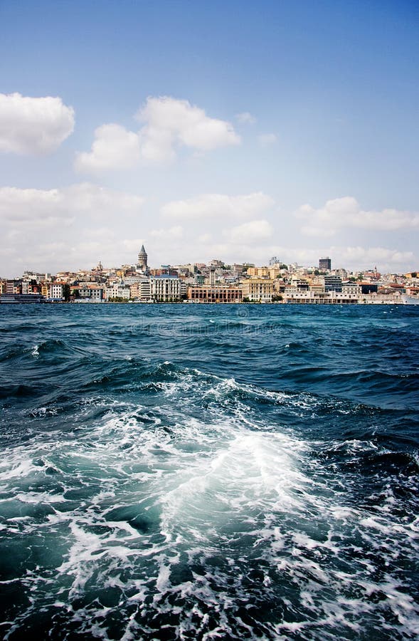 Istanbul Harbor View from the Bosphorus River Stock Photo - Image of ...