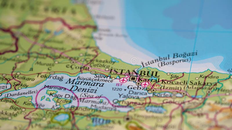 Istanbul Highlighted on a World Map 4K Stock Footage - Video of view ...