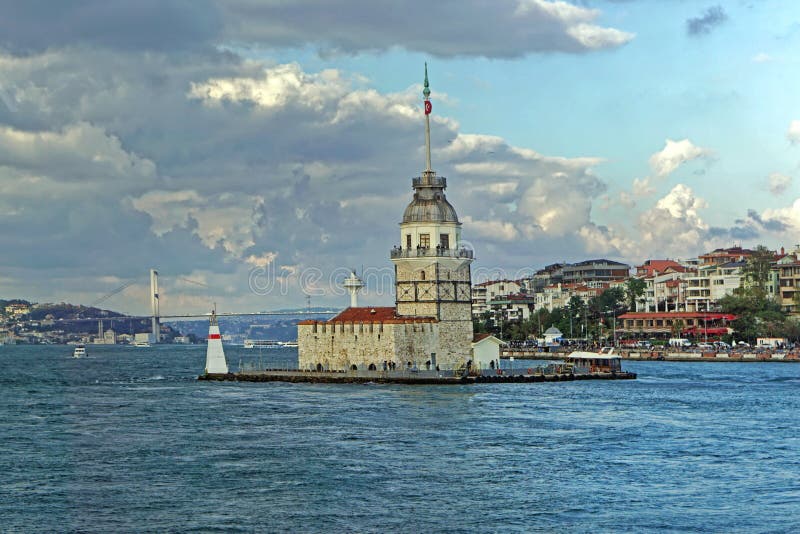 Istanbul Maiden tower stock photo. Image of tower, restaurant - 267844262