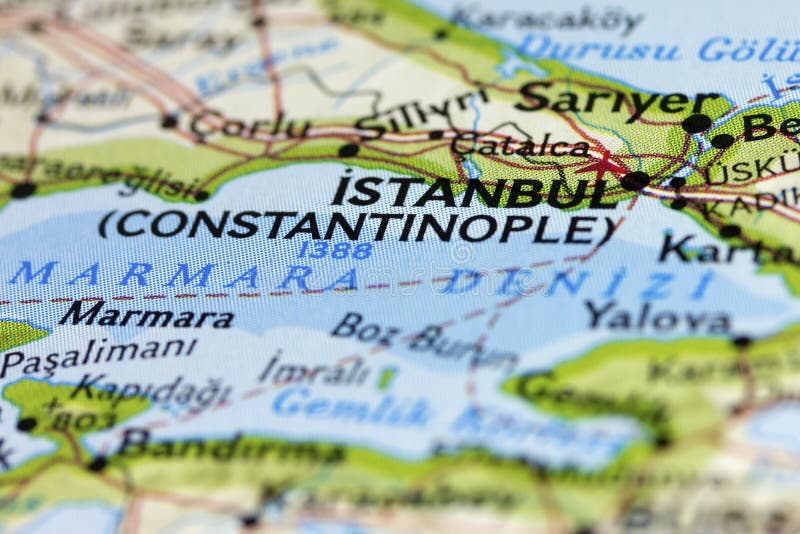 Istanbul on the map stock photo. Image of adventure - 247082550
