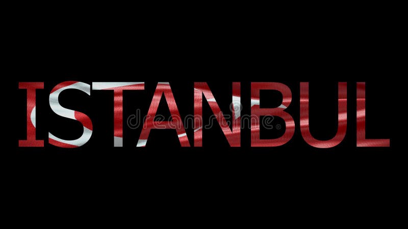 Istanbul Name on Transparent Background. Waving Flag Stock Video ...