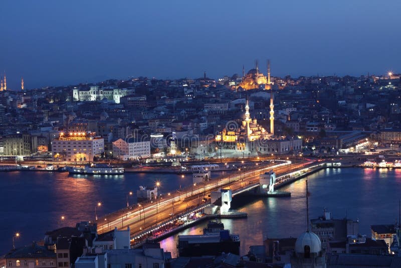 Istanbul at Night stock photo. Image of dark, golden - 20345304