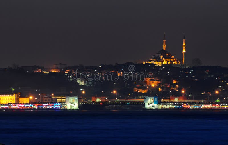 Istanbul night stock image. Image of building, sunset - 295870283