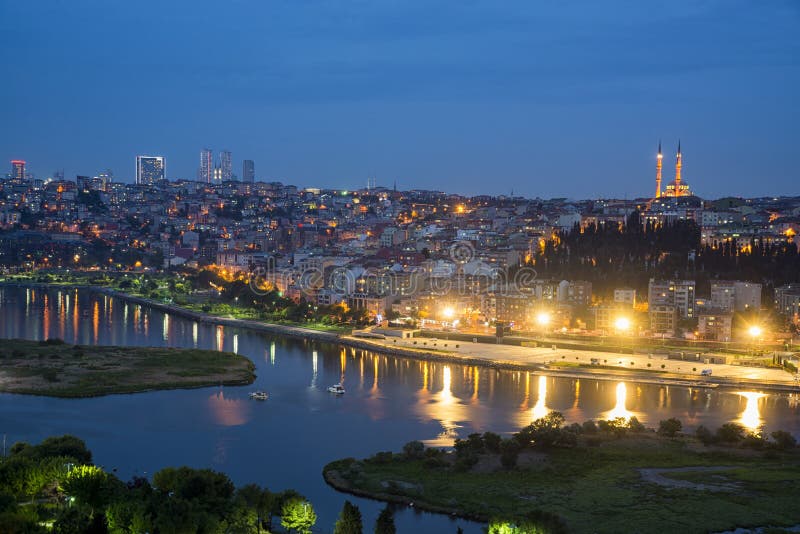 Istanbul by night stock image. Image of water, asia, travel - 42183581