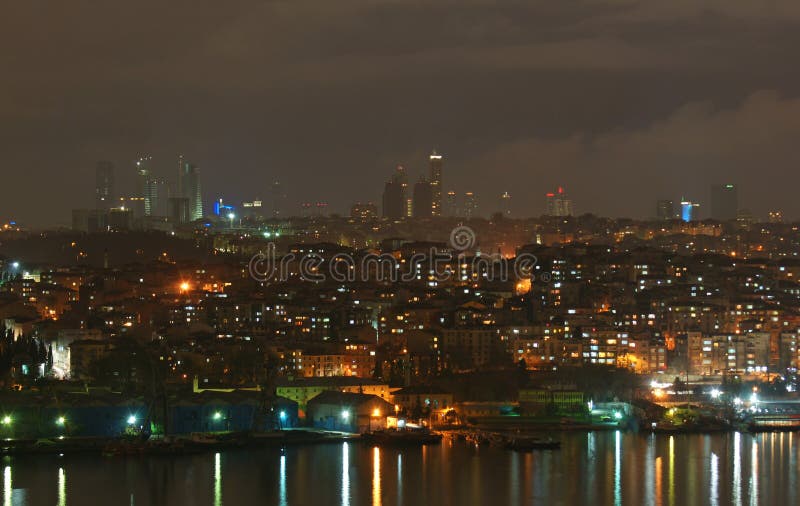 Istanbul night stock image. Image of city, landscape - 295870171
