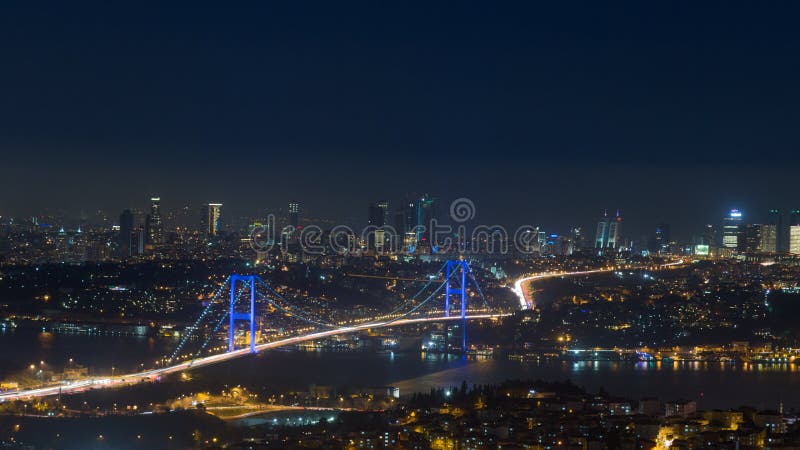 Istanbul Panoramic View at Night Stock Image - Image of capital ...