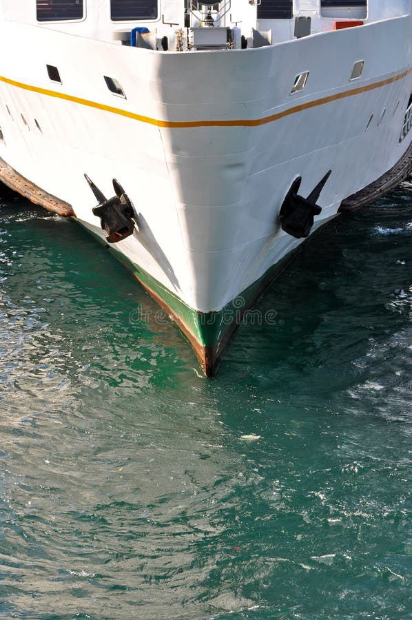 Ferry in Front of the Waterfront Skyline of Seattle Stock Photo - Image ...