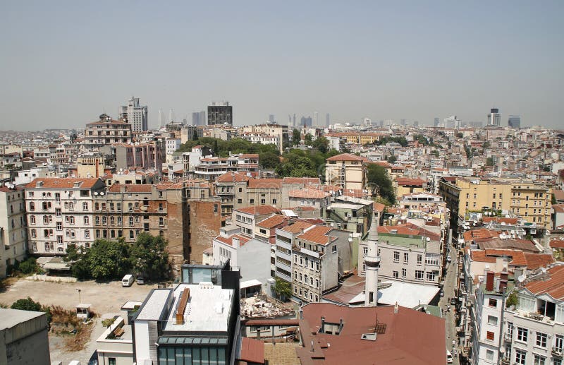 Istanbul roofs from above stock photo. Image of buildings - 25617766